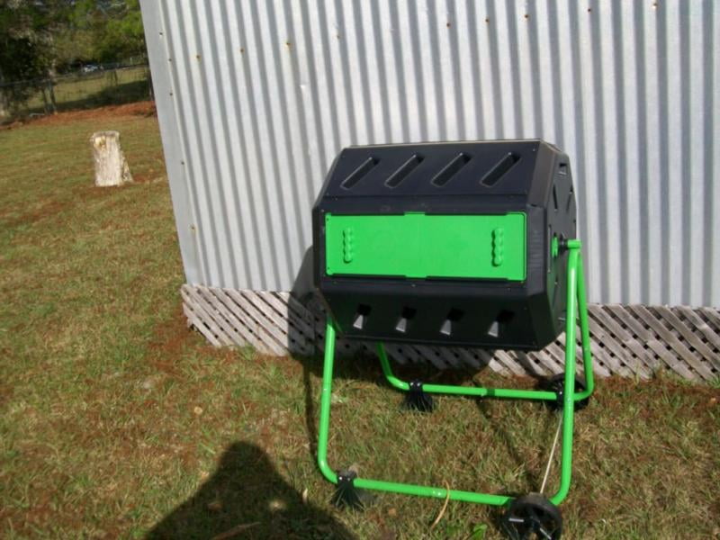 Patio Dual Chamber Tumbling Composter with Wheel Kit Patio, Lawn & Garden