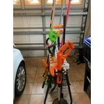 Suncast Steel Tool Storage Rack with Wheels, Yard Outdoor Organizer for ...