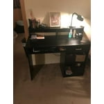 Ktaxon Compact Wood PC Desk, Black Home Office Table with Drawer ...