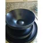 Mainstays Blue 12-Piece Recycled Plastic Dinnerware Set, Durable and ...