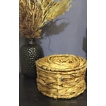 Home Decor Collection 3.5x6 Round Natural Water Hyacinth Trinket Box ...