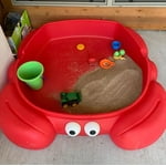 Step2 Crabbie Sandbox for Children's Outdoor Play, Red Plastic with ...