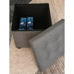 "PINPLUS Padded Square Foot Rest with Tray Top, 15"" Grey Ottoman ...