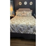 My Texas House Veronica 3-Piece Blue Floral Cotton Slub Comforter Set ...