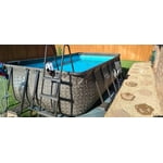 Summer Waves 14ft Elite Metal Frame Rectangular Premium Pool with ...