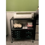 Essex Black Drawers & Rolling Cart with Tray and Extendable Table by ...