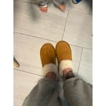 Joyspun Women's Suede Platform Clog Slippers - Walmart.com