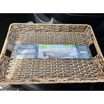 Better Homes & Gardens Beige and Black Resin Rattan Rectangular Serving ...