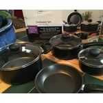 Mainstays 7-Piece Cookware Set Black with Teflon Non-Stick Construction ...