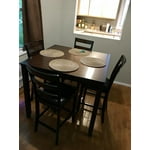 Signature Design by Ashley Wood Square Kitchen Table with Bar Stools ...