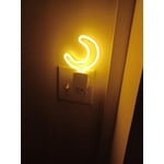 Meridian LED Yellow Neon Moon Night Light, 3 Modes, 5.75in by 3.75in ...