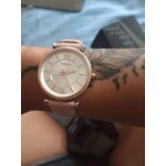 Fossil Women's Carlie Three-Hand Rose Gold Stainless Steel Watch ES4301 ...