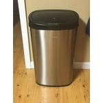 Mainstays Motion Sensor Trash Can, 13.2 Gallon, White Stainless Steel ...