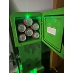 Minecraft Creeper Mini Fridge 8L - Gaming Cooler with 2 Doors, Ambient ...