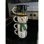 Holiday Time Gingerbread House Stackable Stoneware Mug with Metal Rack ...