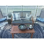 Gymax Porch Seating Furniture: Wooden Rope Bench Loveseat for Backyard ...