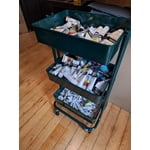 Lexington Dusty Blue 3-Tier Metal Rolling Cart with Utility Wheels by ...