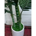 6 ft Artificial Golden Cane Palm Tree with Large White Planter, Faux ...