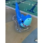 Unbrand Inflatable Shark Ride-on Pool Float for Kids and Adults, Blue ...