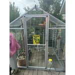 vidaXL Outdoor Aviary Walk-in Aviary with Hinged Door Large Bird Cage ...