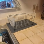 Rubbermaid Antimicrobial Dish Drainer with Microban, Small Chrome ...