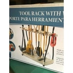 Suncast Steel Tool Storage Rack with Wheels, Yard Outdoor Organizer for ...