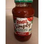 Ragu Simply Traditional Pasta Sauce, 24 oz - Sugar-Free with Basil ...