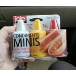 Joie Mini Condiment Containers, 3pc set. Refillable Red, White, and ...