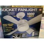 Bell+Howell Socket Breeze Socket Fan Light with Remote, Portable Small ...