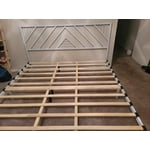 Castle Place Modern Geometric Slat King Size Metal Platform Bed, Brown ...