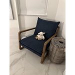 DHP Ella Upholstered Sling Accent Chair, Ivory Linen - Walmart.com