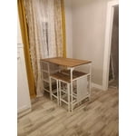 Enyopro 4-Piece Dining Set, Counter Height Bistro Table with 3 Stools ...