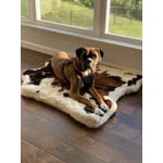 Paw Brands Cow Print Dog Bed, Faux Fur Orthopedic Memory Foam, Non-Slip ...