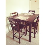 Signature Design by Ashley Wood Square Kitchen Table with Bar Stools ...
