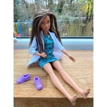 Barbie Pet Vet Fashion Doll, Brunette Veterinarian with Medical Coat ...