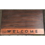 Mainstays Welcome Copper Rubber Wood Slat Outdoor Doormat, 18" x 30 ...