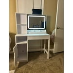 Mainstays Get Ready with Me GRWM Vanity Table with Lighted Mirror and ...