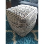 Signature Design by Ashley Contemporary Absalom Pouf Denim - Walmart.com