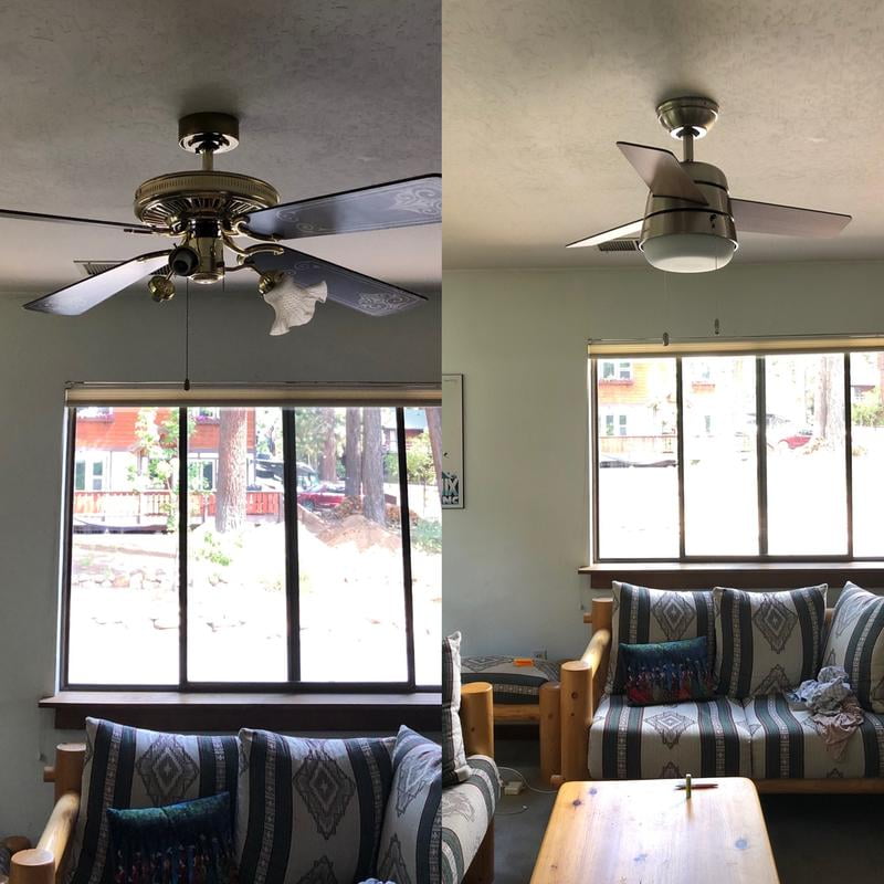 Aker 36 In Led Indoor Matte Black Ceiling Fan With Light | Shelly Lighting