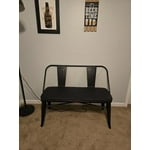 Alden Design Black Industrial Metal Dining Bench with Removable ...