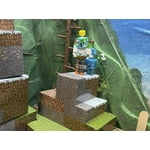 Minecraft Overworld Playset with 1 Action Figure & 10 Papercraft Blocks ...