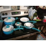 Mainstays Ceramic Nonstick 12 Piece Cookware Set, Teal Ombre - Walmart.com