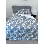 My Texas House Veronica 3-Piece Blue Floral Cotton Slub Comforter Set ...