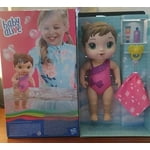 Baby Alive Splash 'n Snuggle Baby Doll, Brown Hair, Water Play Toy with ...