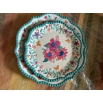 The Pioneer Woman Melamine Folk Geo 12-Piece Dinnerware Set, Teal ...