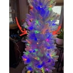 NALONE 6FT White Pre-Lit Christmas Tree with Remote Control and Timer, Artificial Full Spruce ...