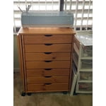 Adeptus Solid Wood 7-Drawer Roll Cart, Office Storage Cabinet with ...