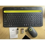 Onn+ Multi-Device Wireless Full-Size Keyboard and Mouse Set, Gray and ...