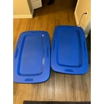 HOMZ 10 Gallon Heavy Duty Plastic Storage Container, Capri Blue ...