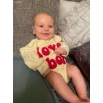 Baby Boy Valentines Day Outfit 3M 6M 12M 18M Sweatshirt Romper Long Sleeve Bubble Onesie Newborn ...